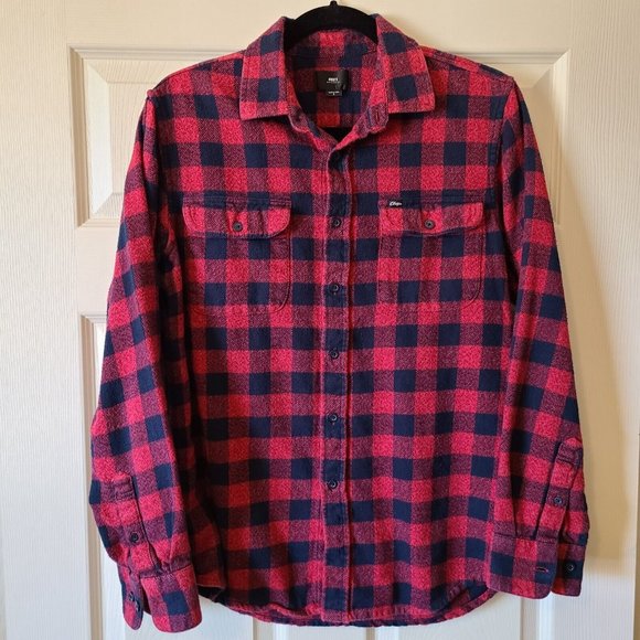 Obey | Shirts | Obey Worldwide Buffalo Plaid Flannel Long Sleeve Button ...